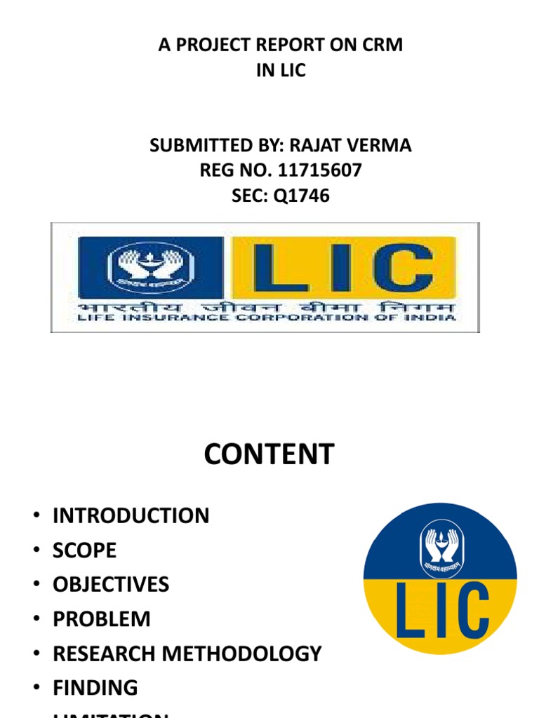 Presentation LIC New | PDF | Customer Relationship Management | Life ...