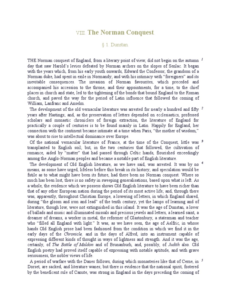 The Norman Conquest: Viii. 1. Dunstan | PDF | Normans | Norman Conquest ...