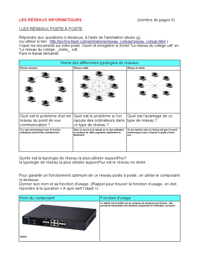 Le Réseau Du Collège Pdf Serveur Informatique Réseau Informatique