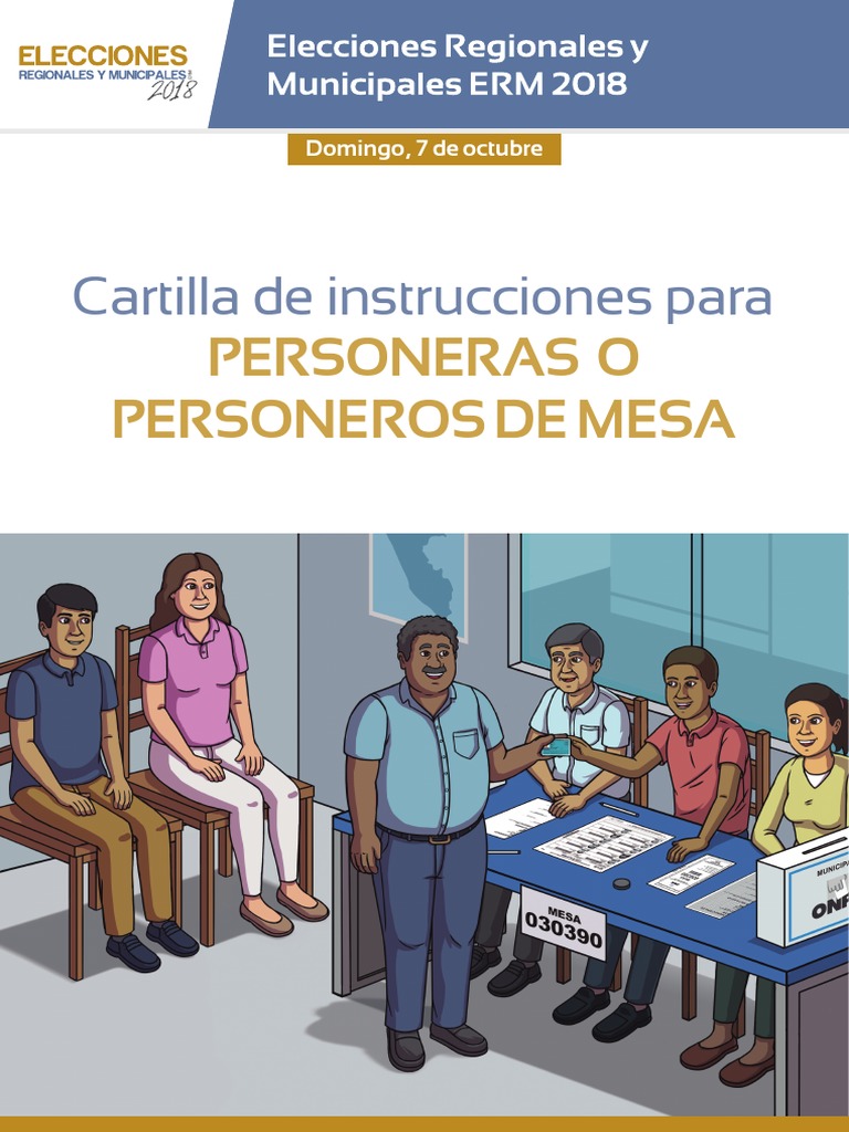 Cartilla de Instrucciones Para: Personeras O Personeros de Mesa | PDF ...