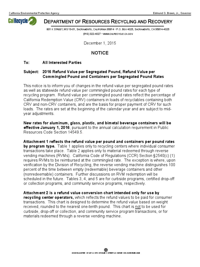 California Department of Resources Recycling and Recovery Announces ...