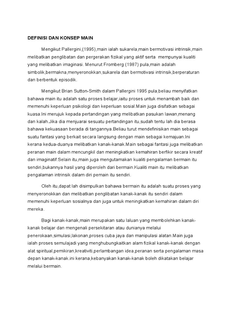 Definisi Dan Konsep Main | PDF