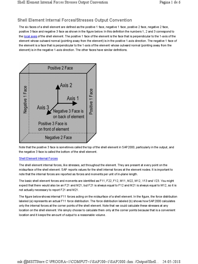 SAP2000 Shell Element Force Conventions | PDF | Stress (Mechanics) | Force
