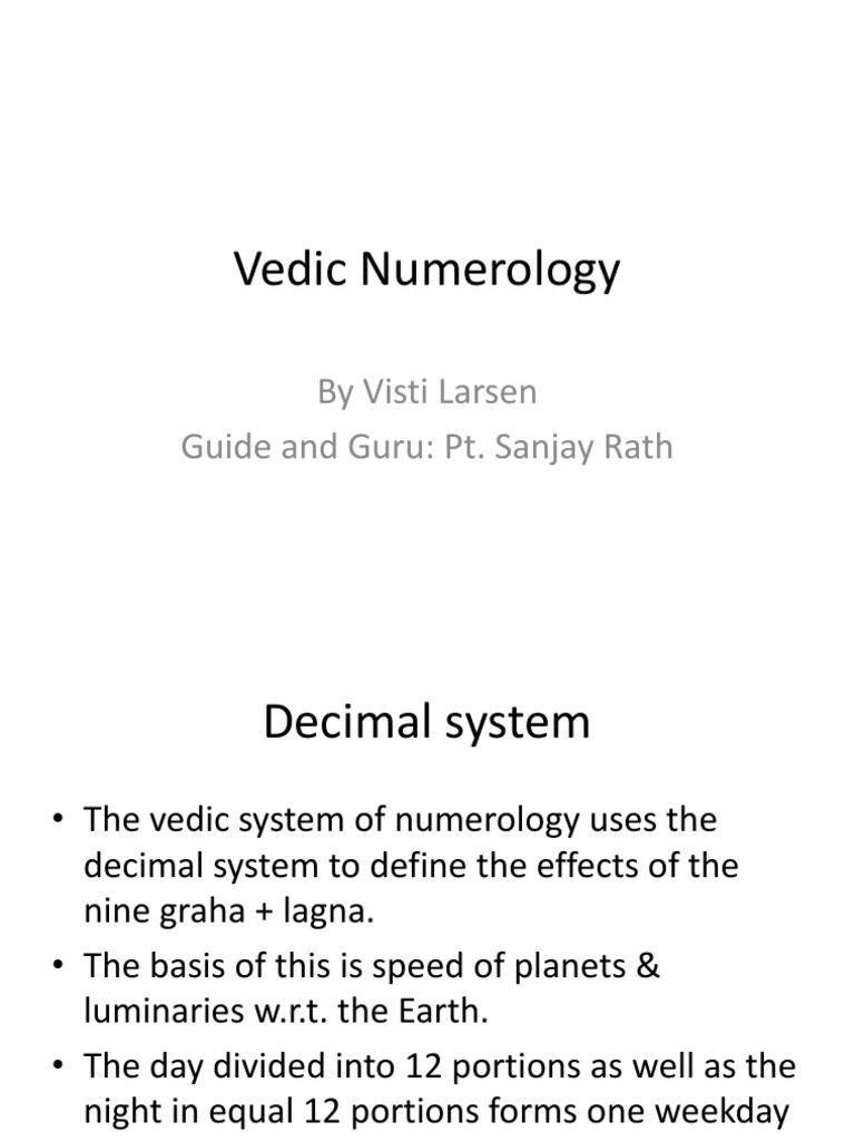 Vedic Numerology | PDF | Astrology | Religion And Belief