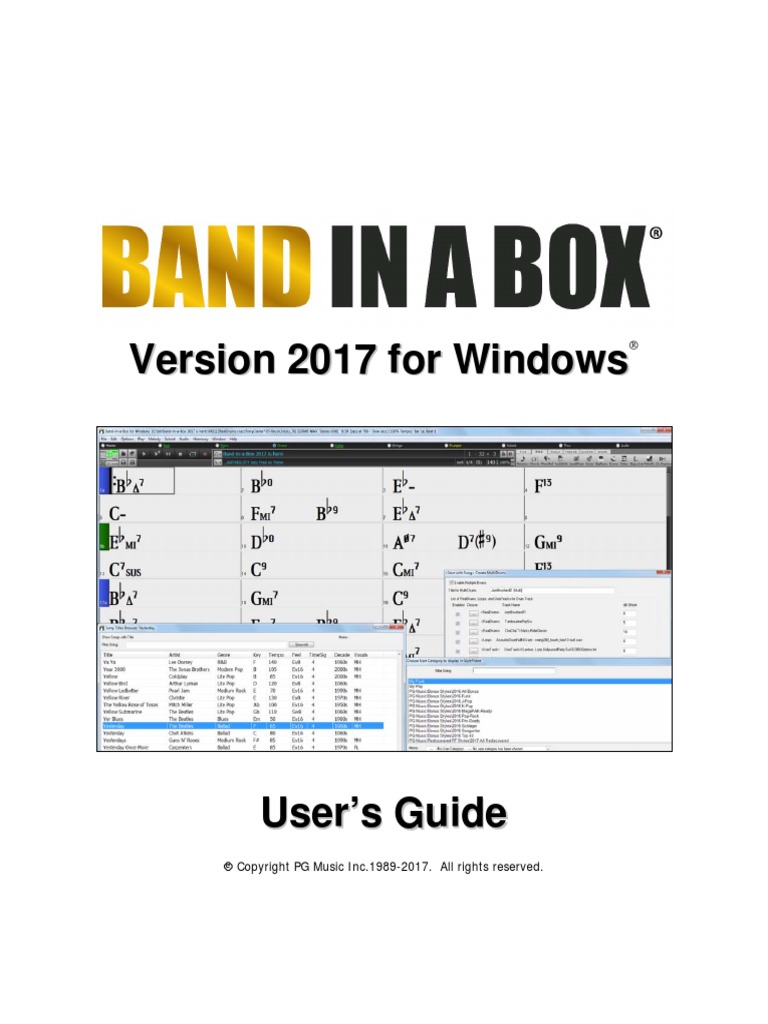 Band in A Box 2017 Manual | PDF | Synthesizer | Software