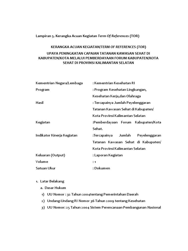 TOR Magang | PDF