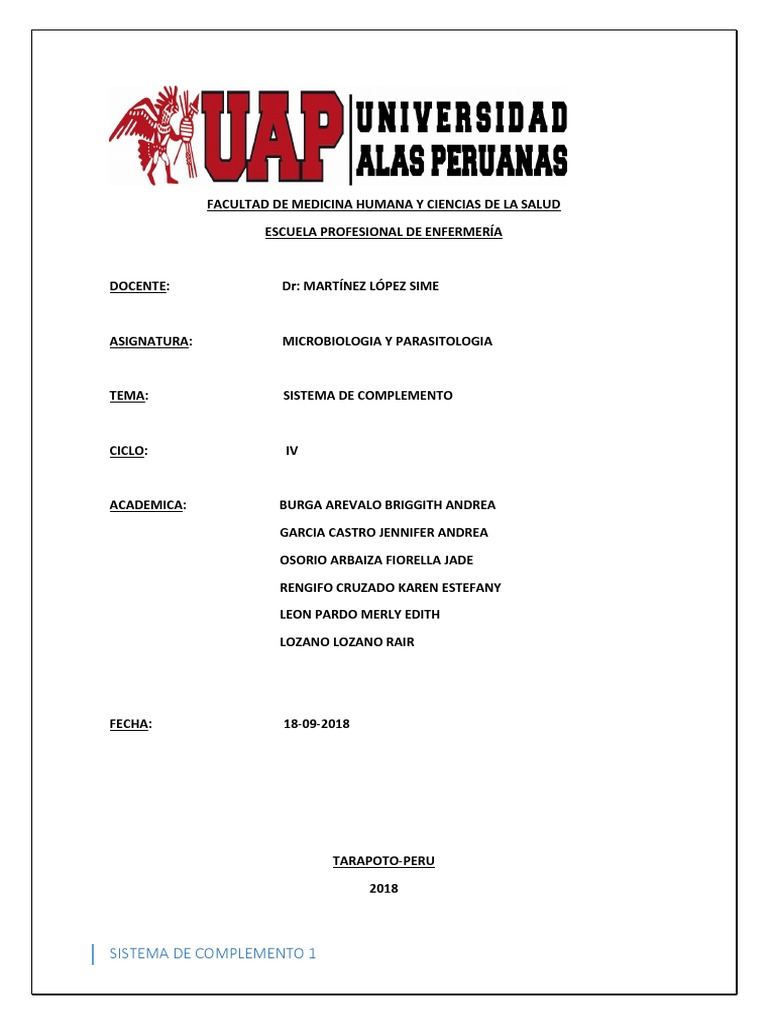 Sistema de Complemento | PDF | Sistema complementario | Sistema inmune