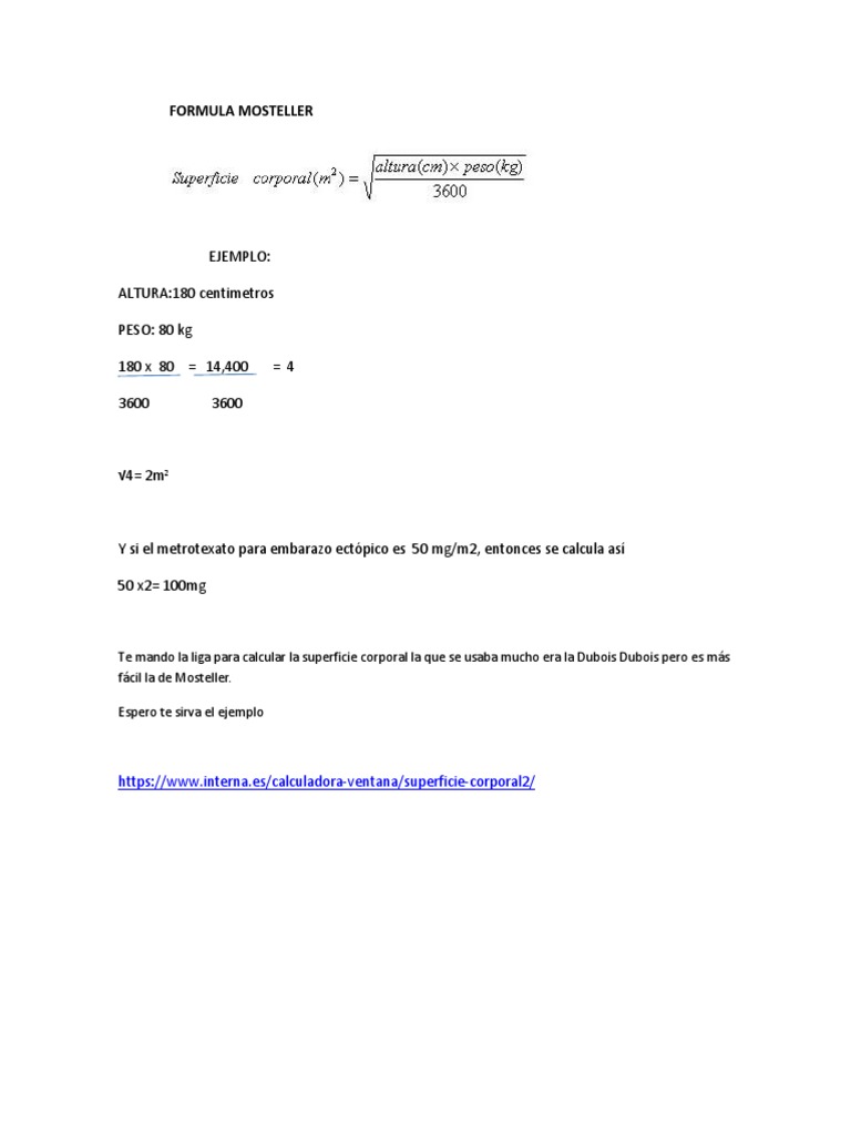 Formula Mosteller | PDF