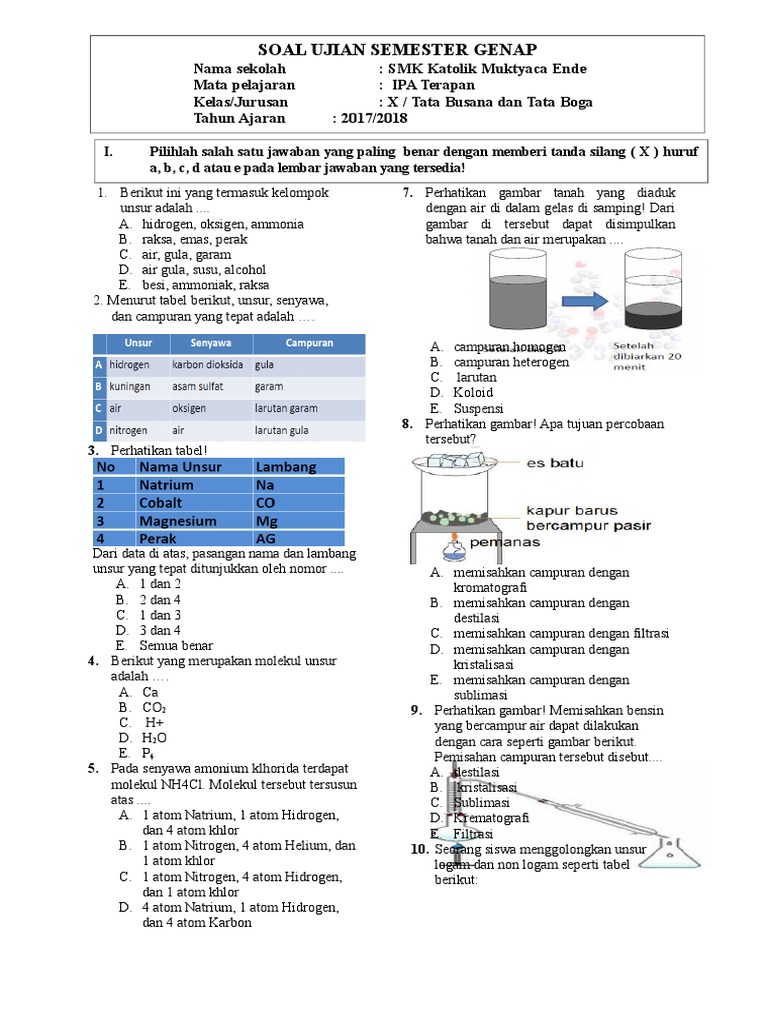 Soal Ipa Terapan Semester Genap | PDF