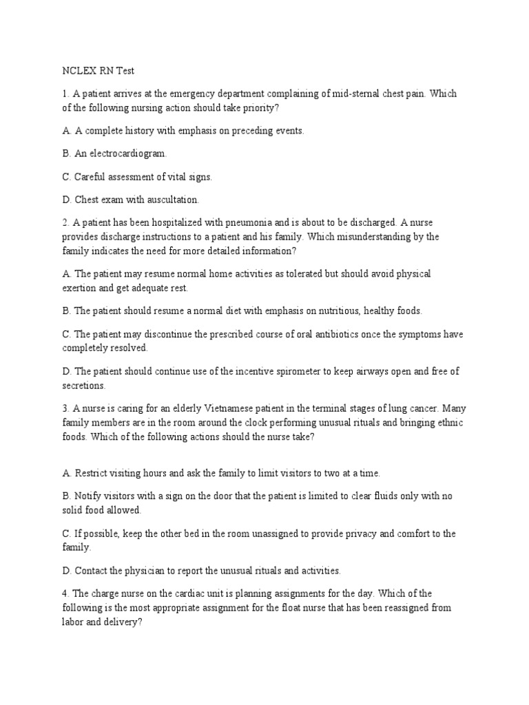 Nclex Rn Test 1