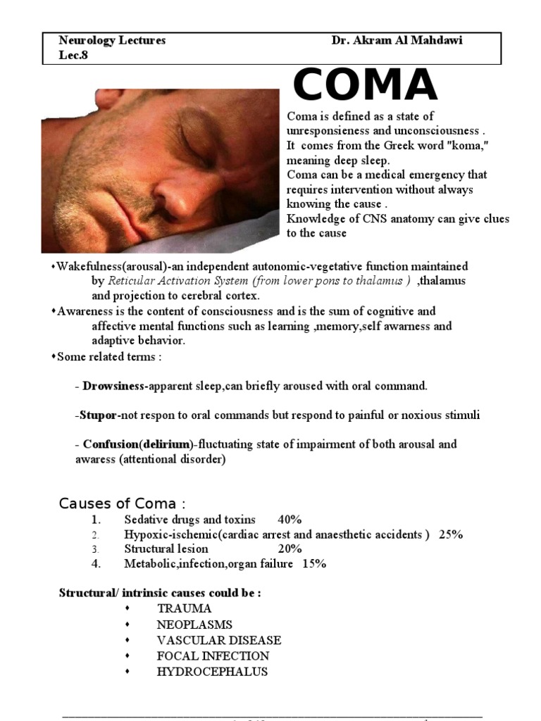 Coma | PDF | Coma | Brainstem