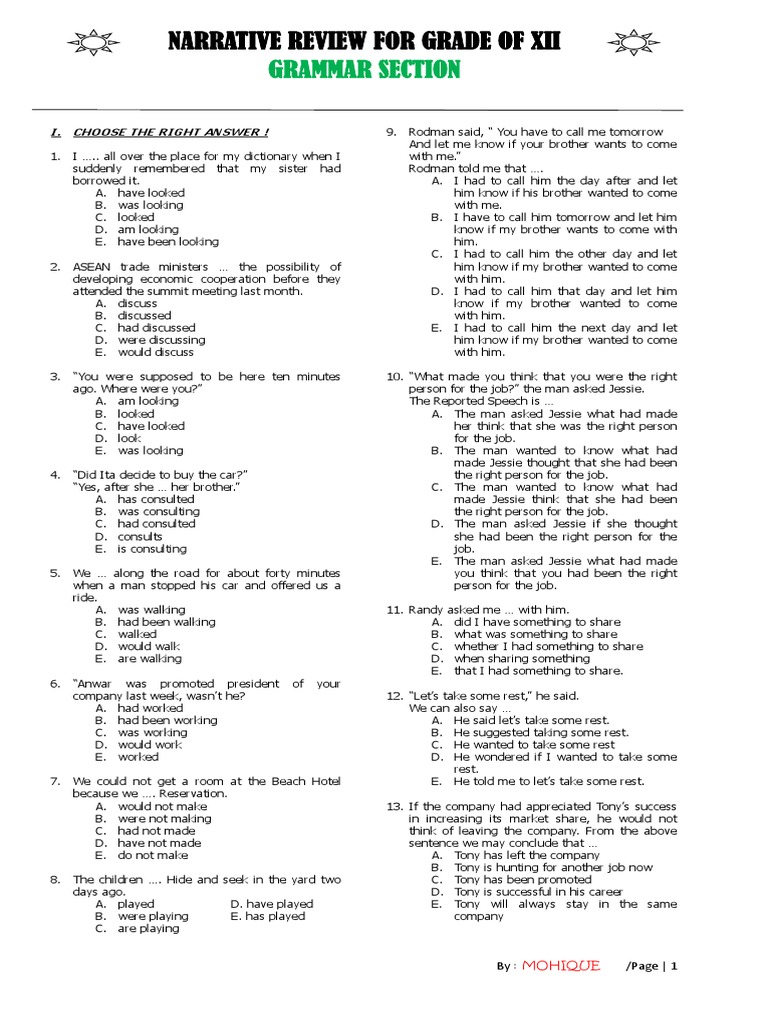 Narrative Grammar | PDF
