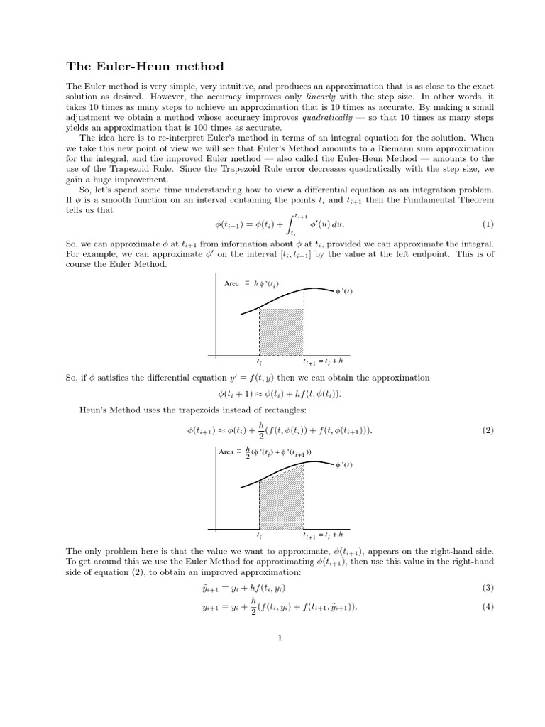 Euler-Heun Method PDF | PDF | Integral | Computational Science