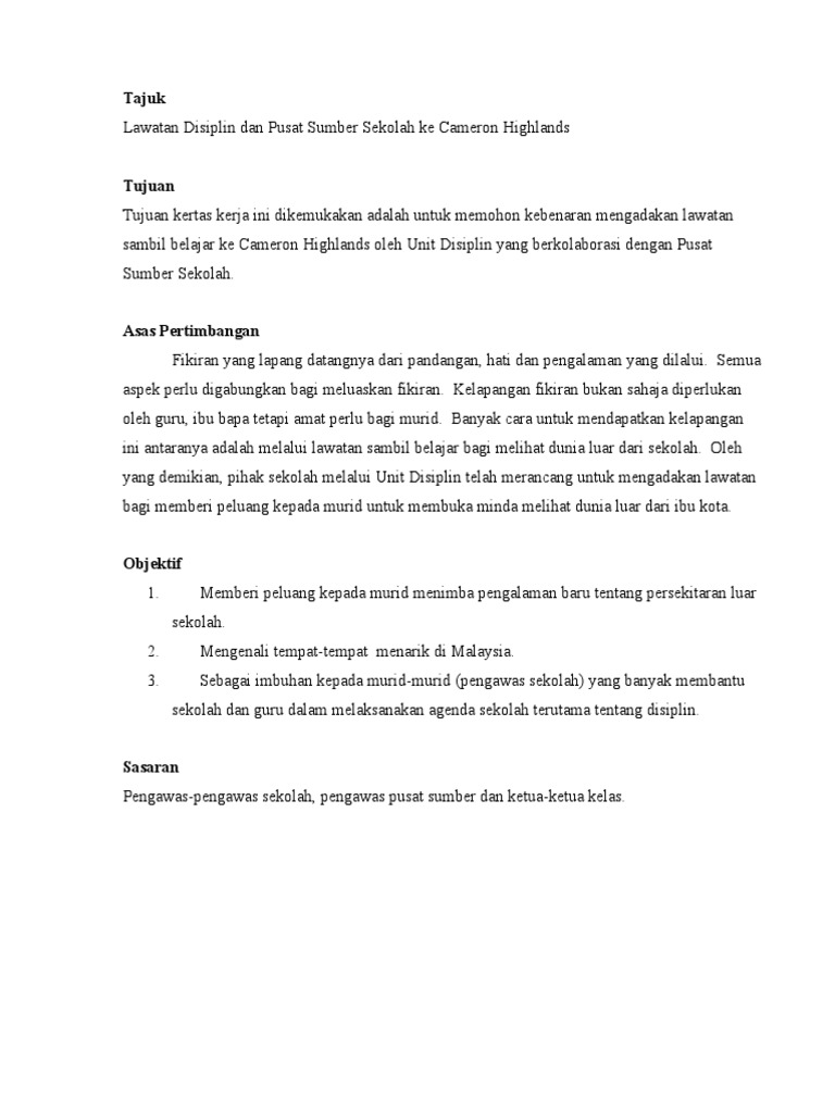 LAWATAN KE Cameron Highlands | PDF