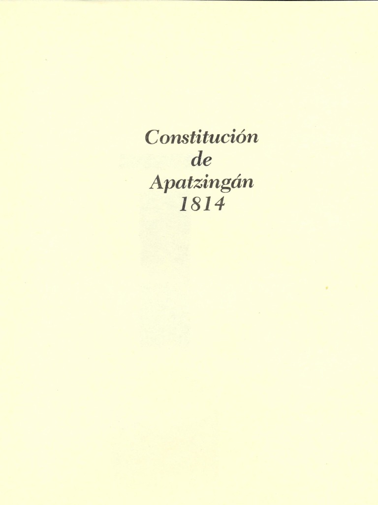 Constitución de Apatzingán de 1814 PDF | PDF