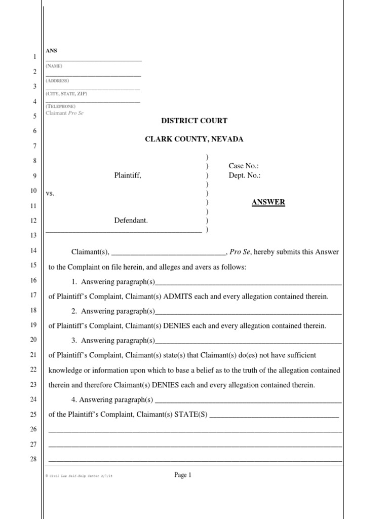 Answer Civil Forfeiture PDF | PDF | Affirmative Defense | Public Law
