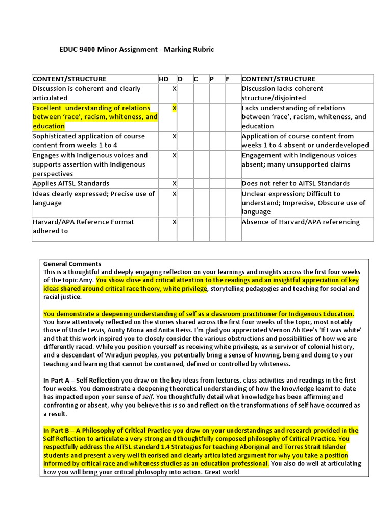 Indigenous Marking Rubric | PDF | Whiteness Studies | Indigenous ...
