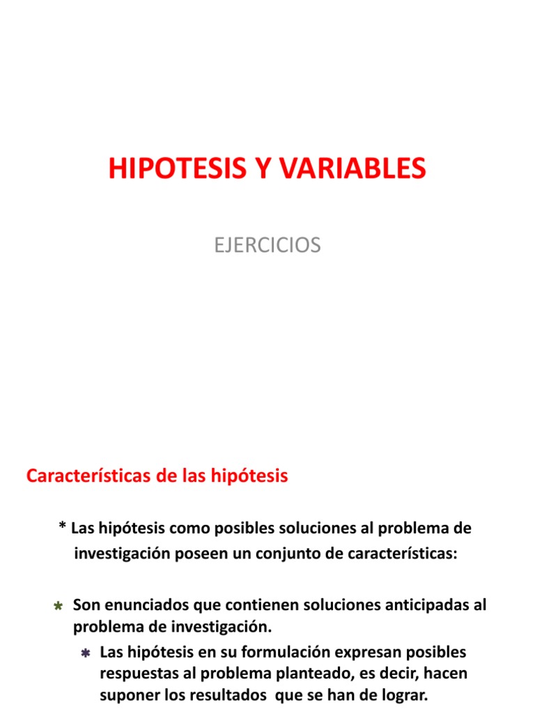 Ejercicio Hipotesis y Variables | PDF | Hipótesis | Hora