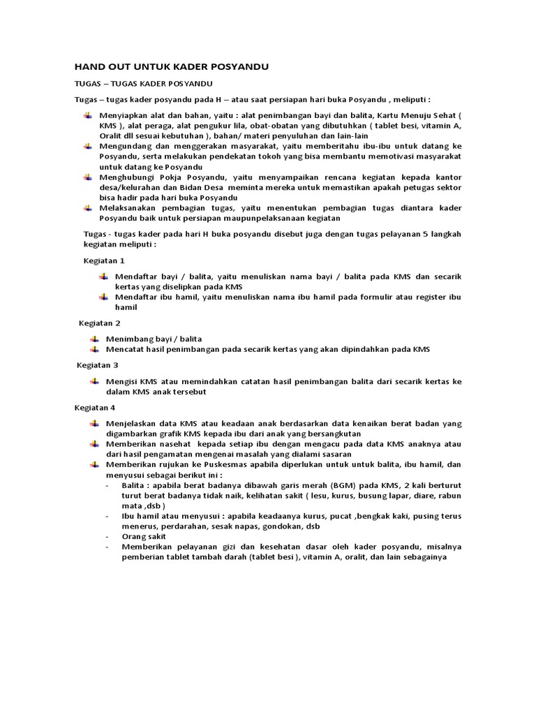 Materi Pelatihan Kader Posyandu | PDF | Pengembangan Diri | Kesehatan Holistik