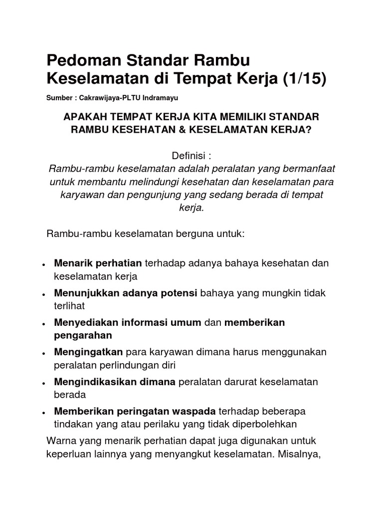 Standar Rambu k3 | PDF