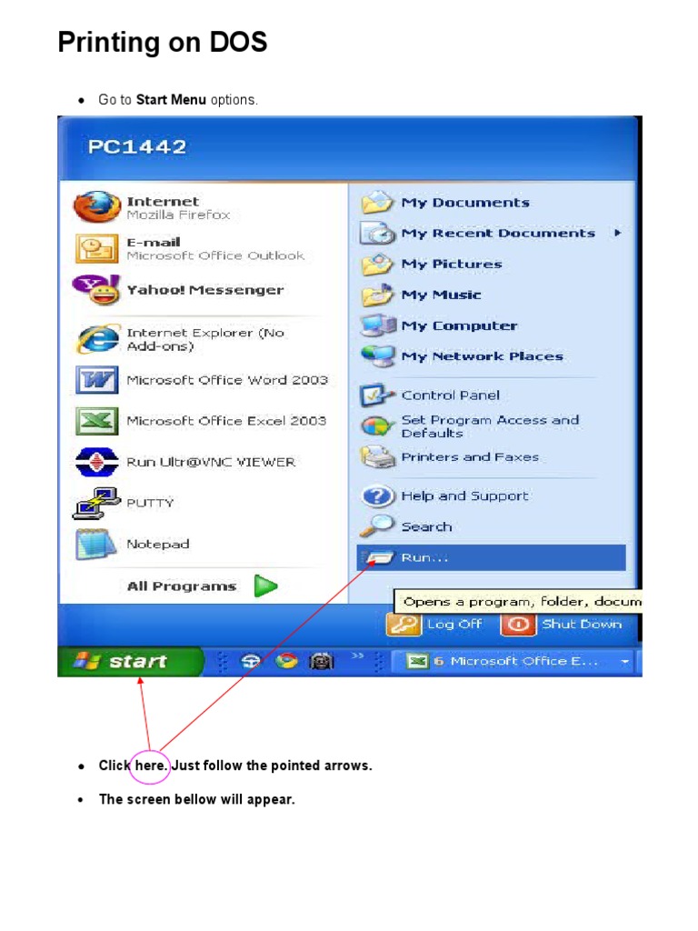 Step-by-Step Instructions for Printing Files from DOS Using a Captured ...