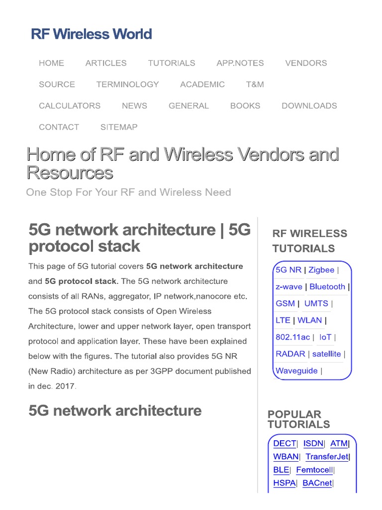 5G Network Architecture - 5G Protocol Stack | PDF | Computer Networking ...