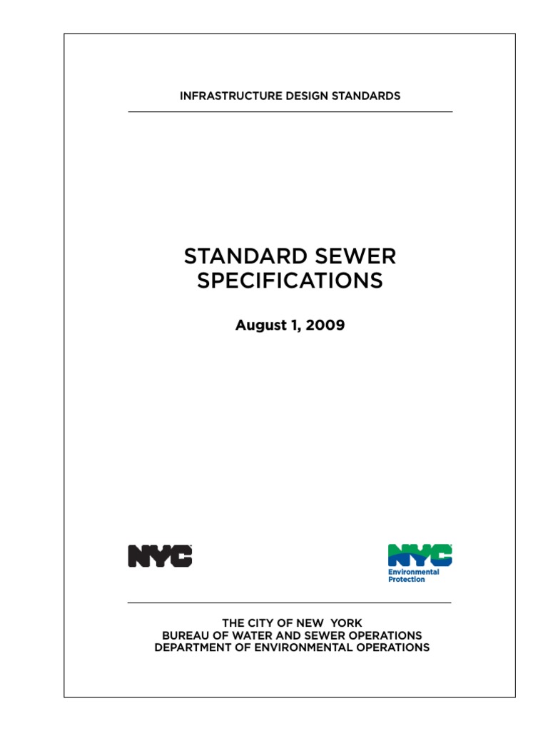 Sewer STD Specs 090801 | PDF | Sanitary Sewer | General Contractor
