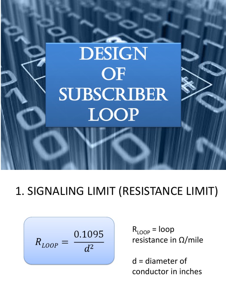 Design of Subscriber Loop | PDF | Telecommunications | Electronics