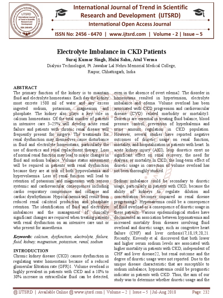 Electrolyte Imbalance in CKD Patients | Chronic Kidney Disease | Kidney