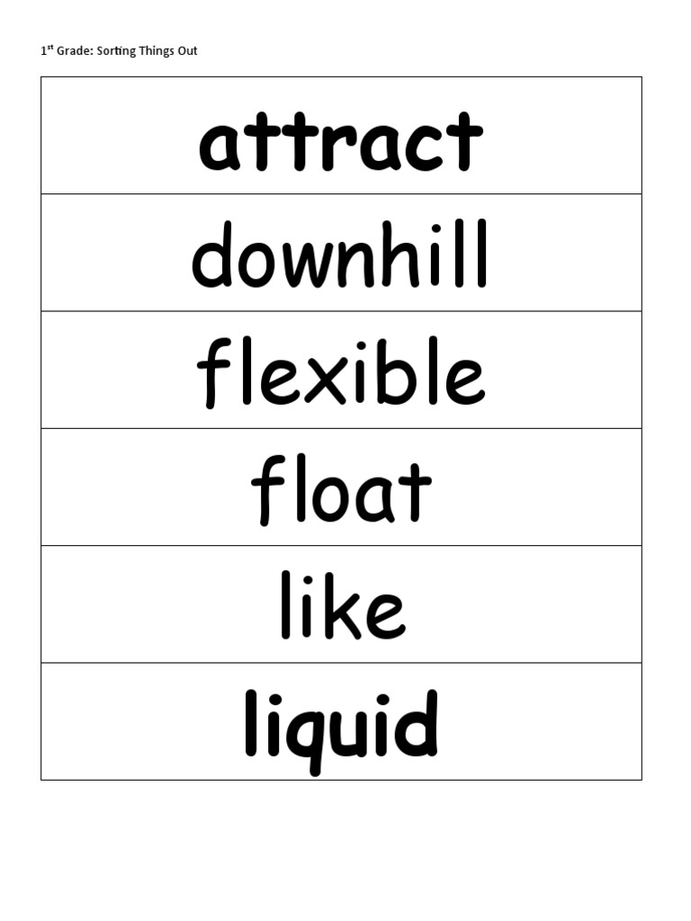 1st Grade: Sorting Objects Guide | PDF