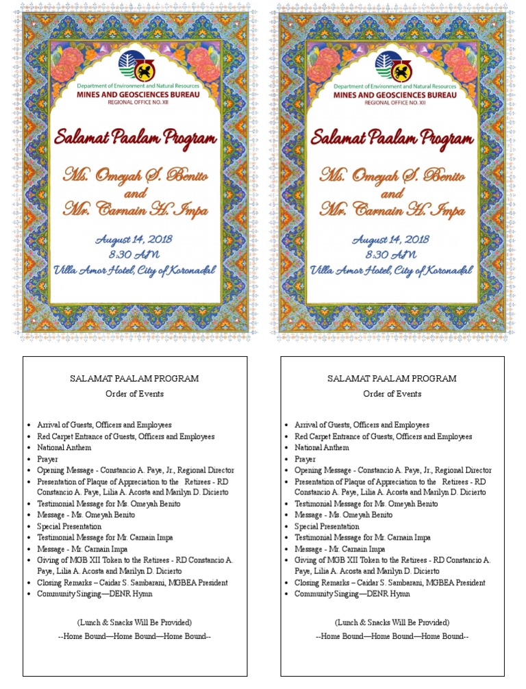 Salamat Paalam Invitation - Orig | PDF