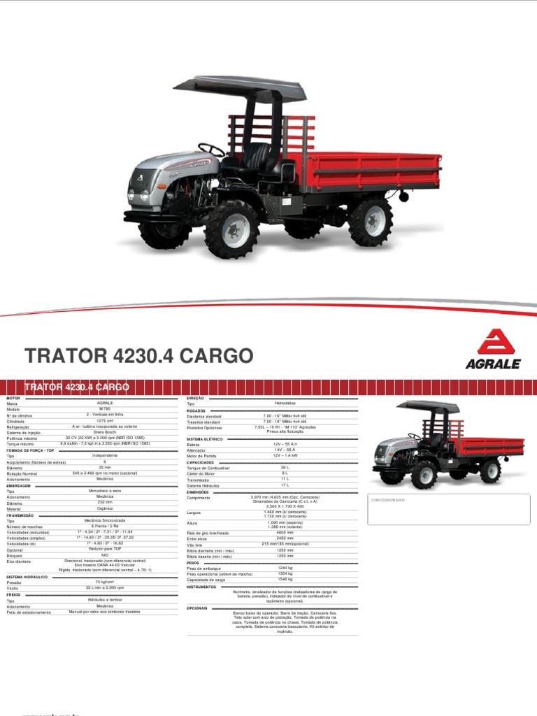 Tratores 4000 Trator Agrale 42304 Cargo 1 | PDF | Trator | Tração nas ...