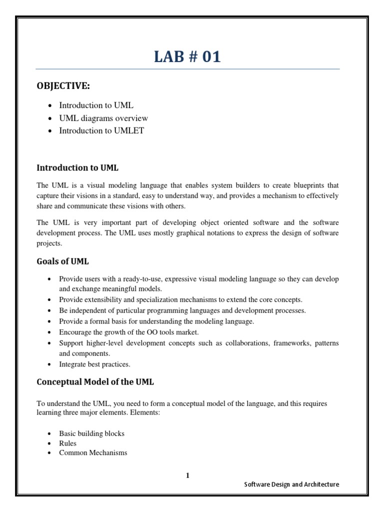 Objective:: Introduction To UML UML Diagrams Overview Introduction To ...