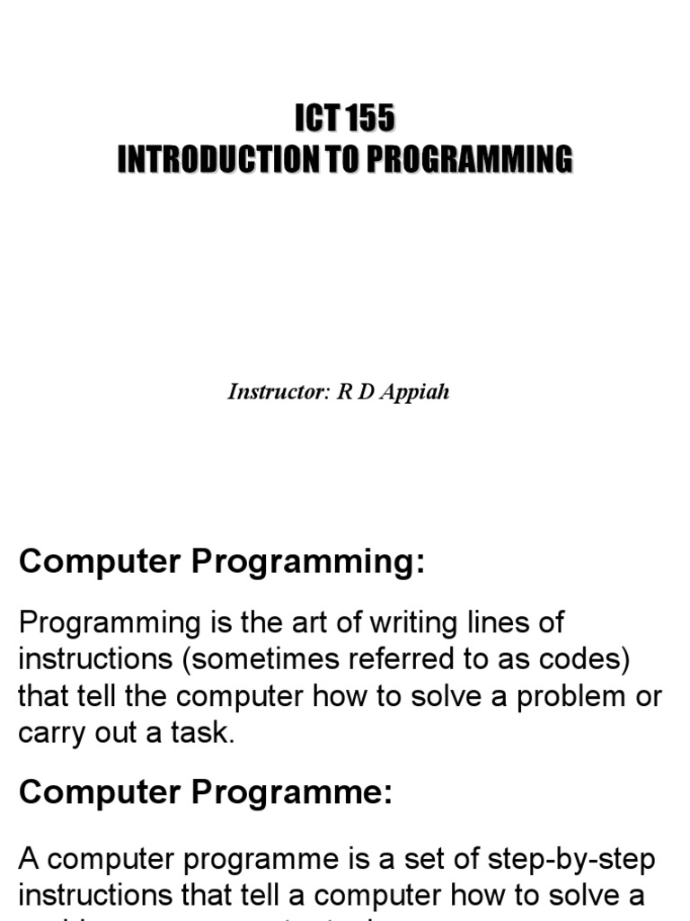 Ict 155 Intro To Programming | Download Free PDF | Data Type ...