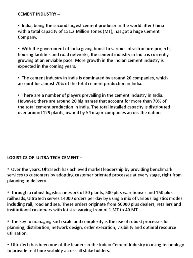 Anubhav | PDF | Logistics | Cement Anubhav | PDF | Logistics | Cement