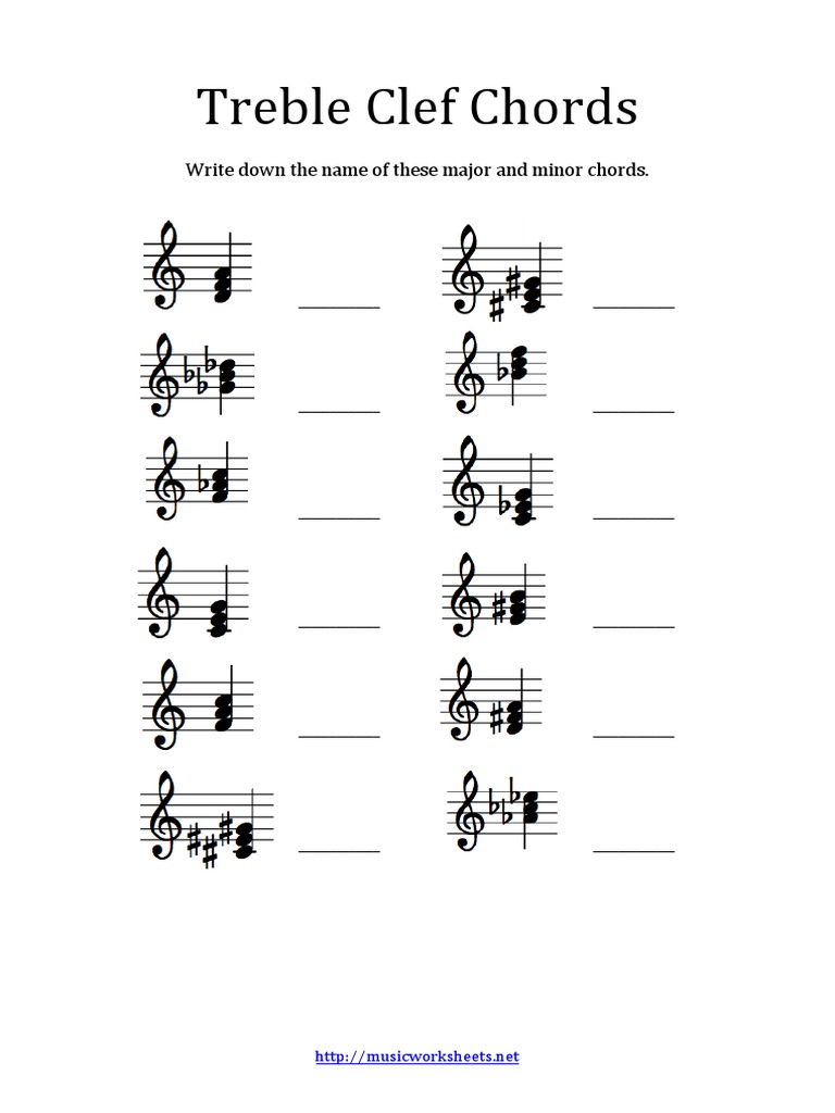 Treble Clef Chords PDF | PDF | Compositions For Orchestra | Notation