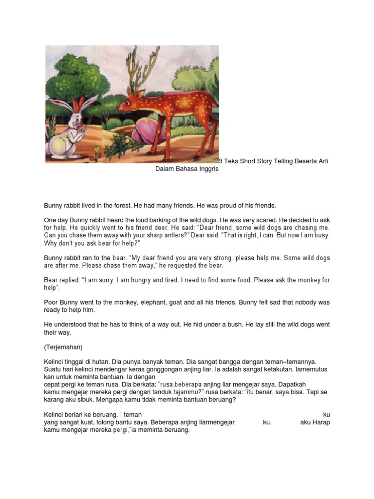 9 Teks Short Story Telling Beserta Arti Dalam Bahasa Inggris Pdf