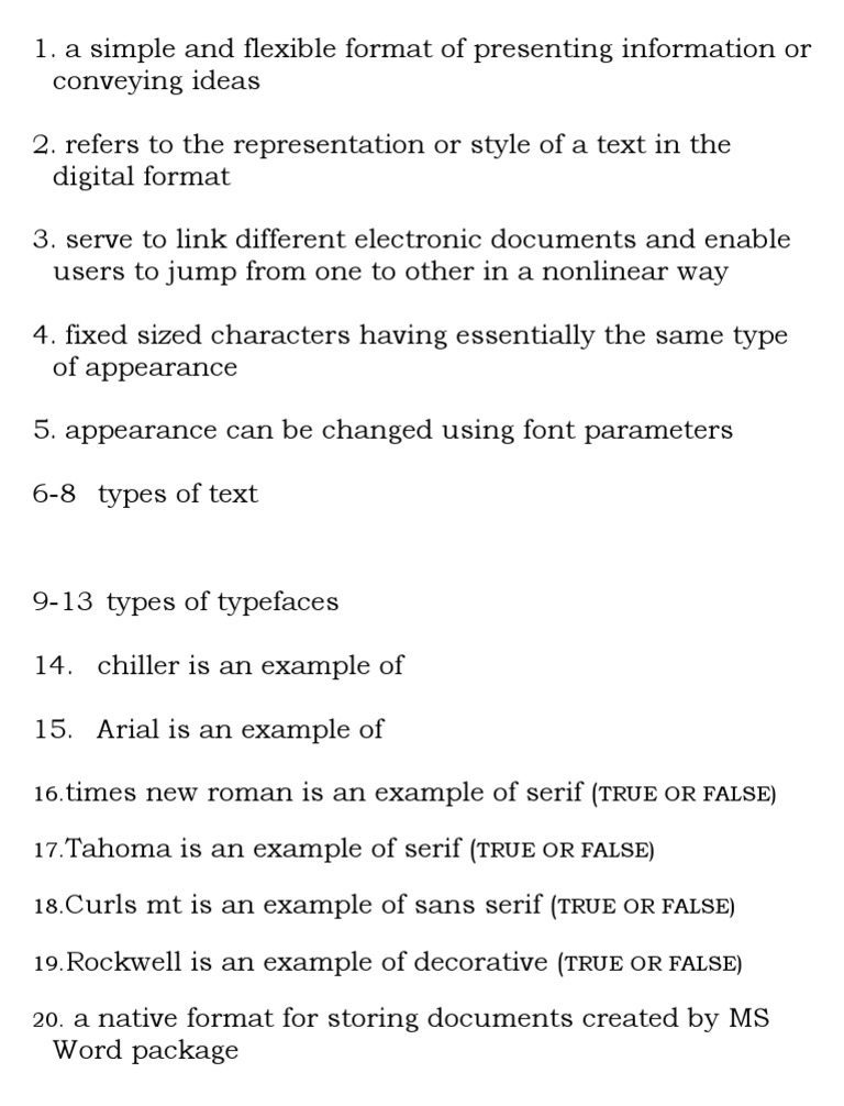 A Simple and Flexible Format of Presenting Information or Conveying ...