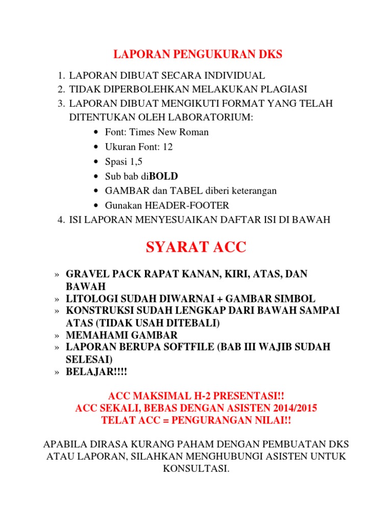 Format Laporan Pengukuran Dks | PDF