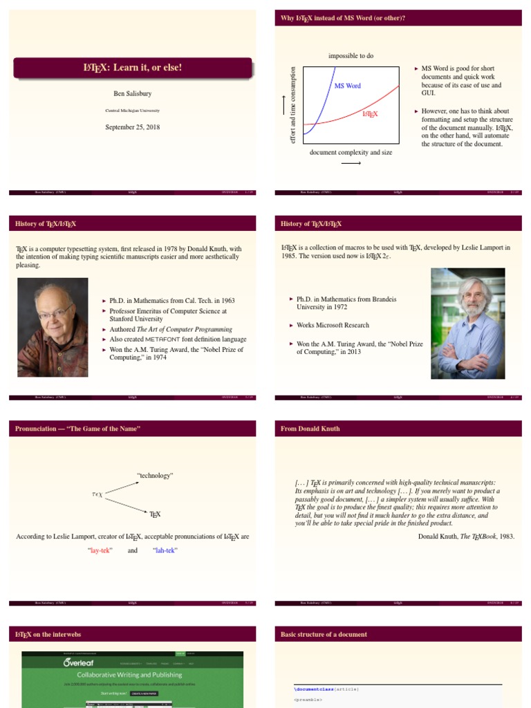 Kme Latex Talk-2018 | PDF | Te X | Text