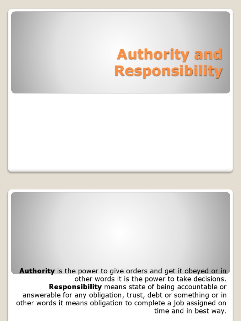 Authority Responsibility | PDF | Hierarchy | Goal
