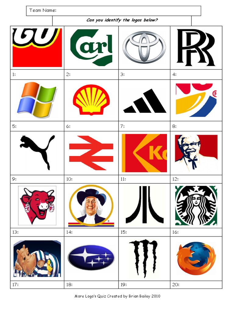 Picture Quiz More Logos | PDF
