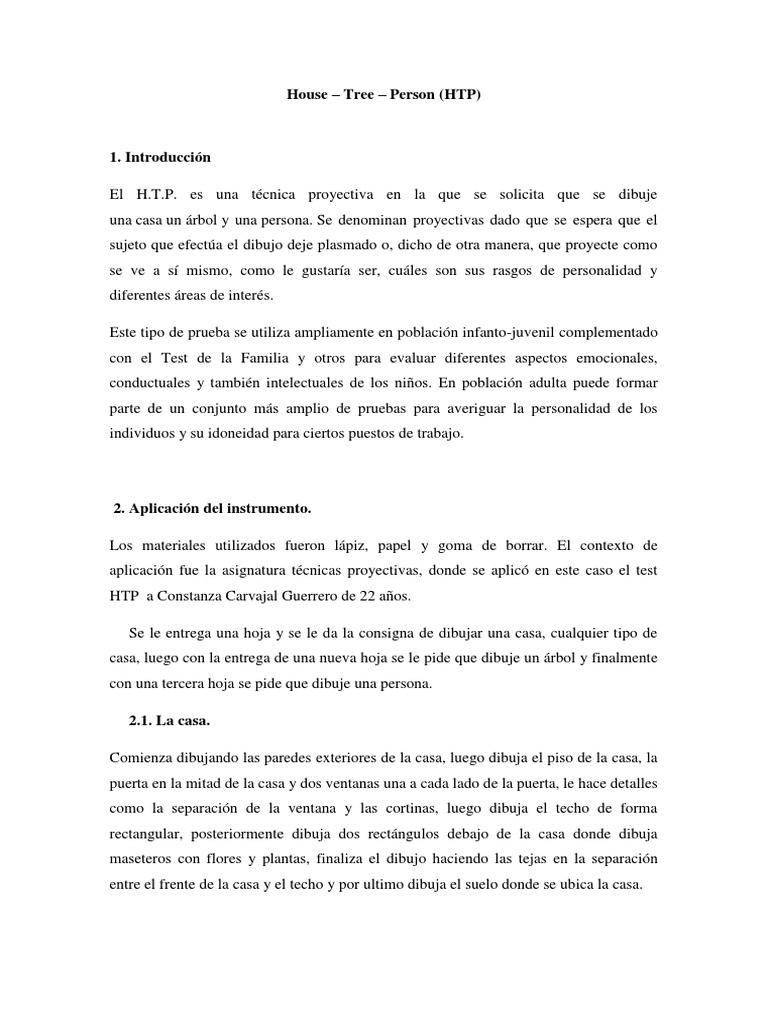 HTP House Tree Person | PDF | Arboles | Hoja