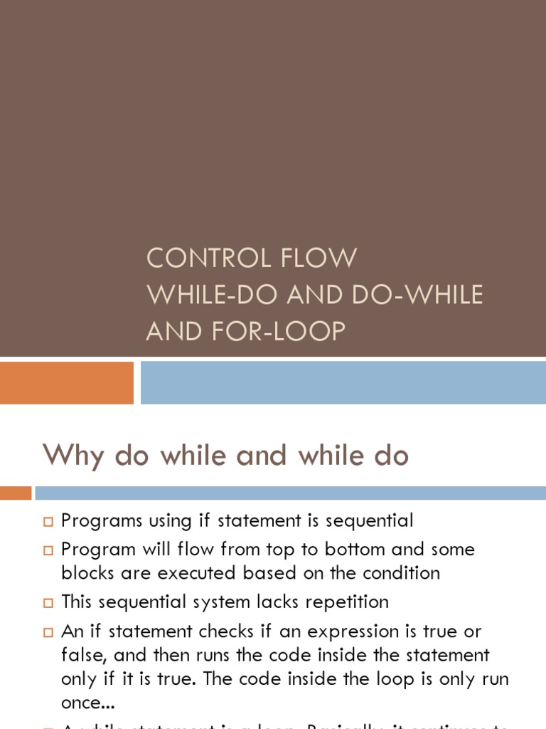 Lect 07 Control Flow While | PDF | Control Flow | Areas Of Computer Science