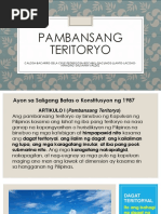 Teritoryo NG Pilipinas Ayon Sa Atas NG Pangulo Lecture | PDF