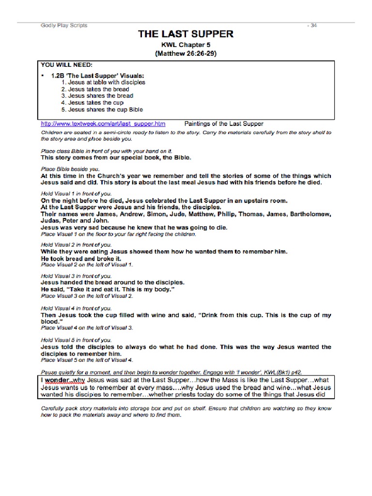 Godly Play Script | PDF