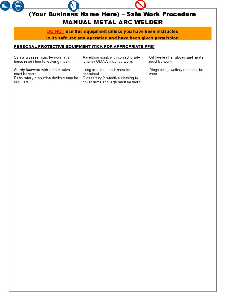 Welding Checklist | Personal Protective Equipment | Welding