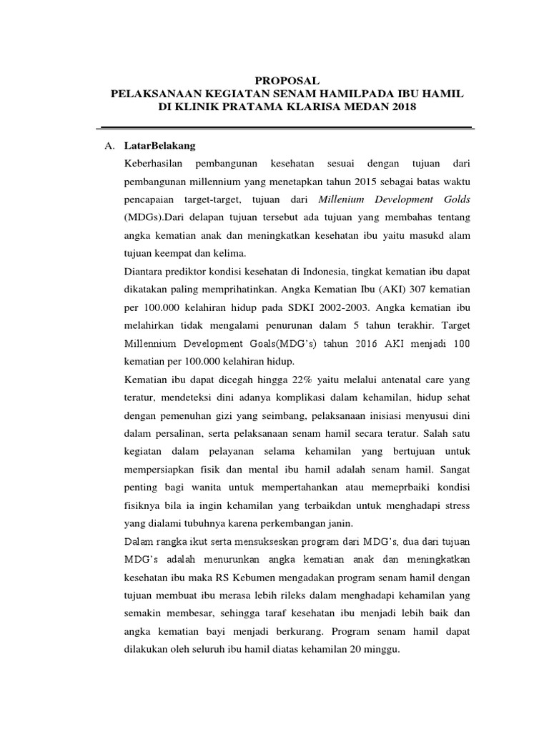 Proposal Kegiatan Senam Ibu Hamil | PDF