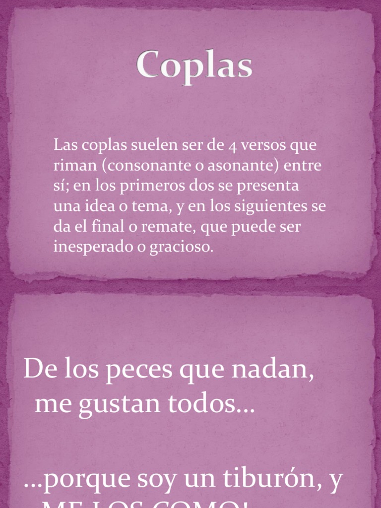 Presentación de Powerpoint - Coplas (Primaria) | PDF