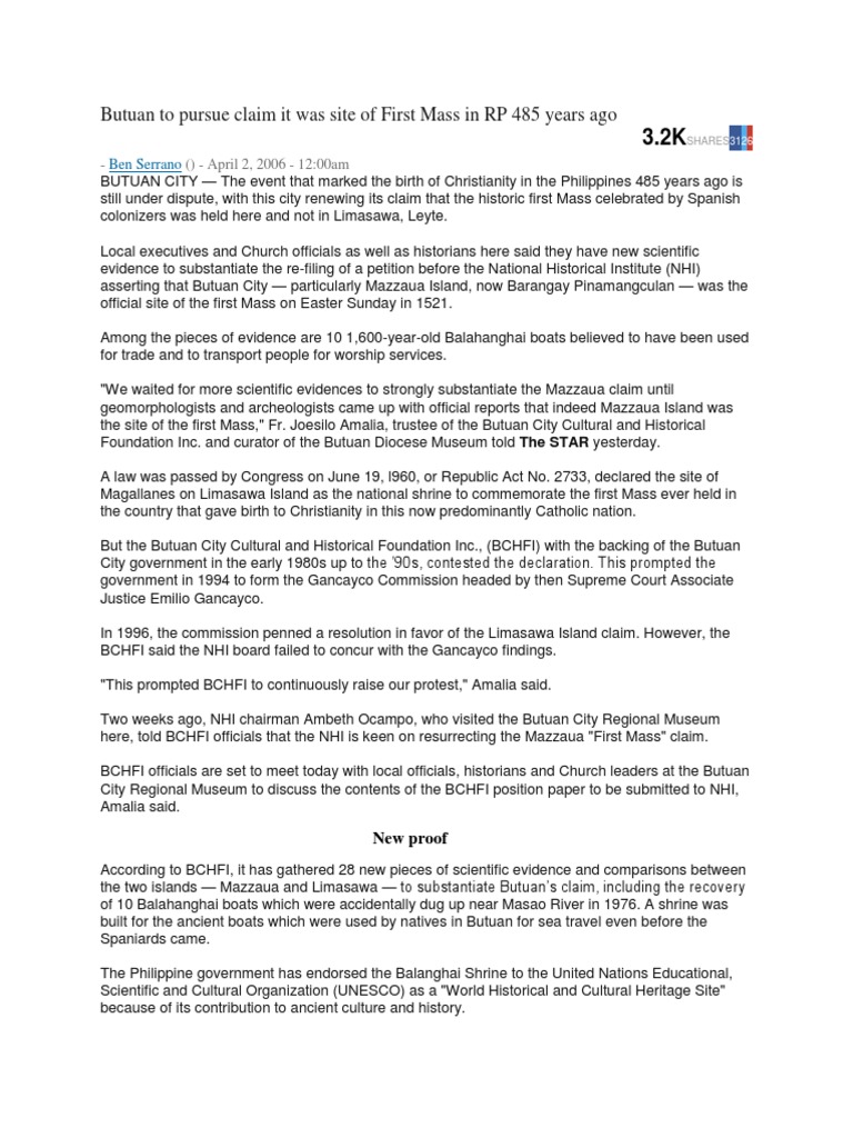 Butuan-to-pursue-claim-it-was-site-of-First-Mass-in-RP-485-years-ago ...